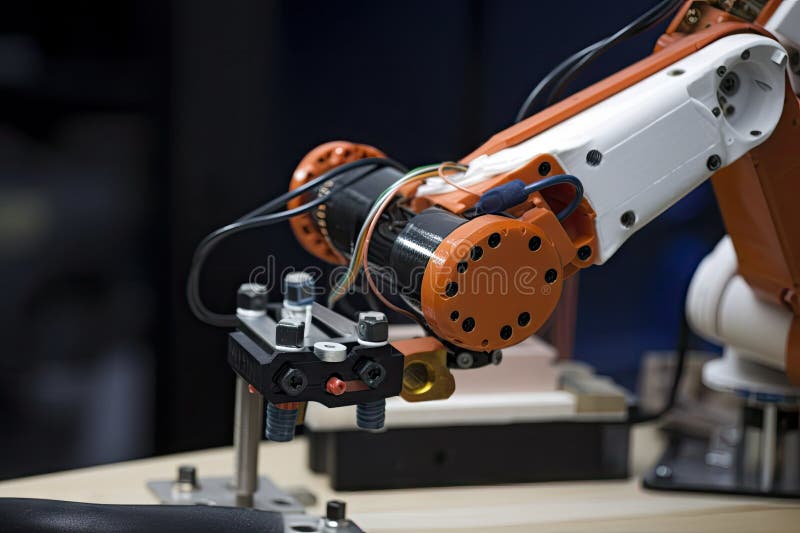 Close-up of Robot Arm, with Tools and Parts Visible Stock Illustration ...