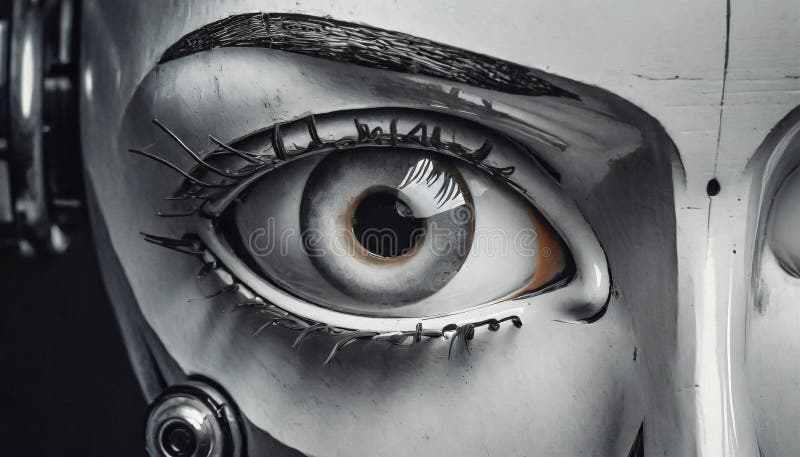 Close-up of a robot eye stock illustration. Illustration of vehicle ...