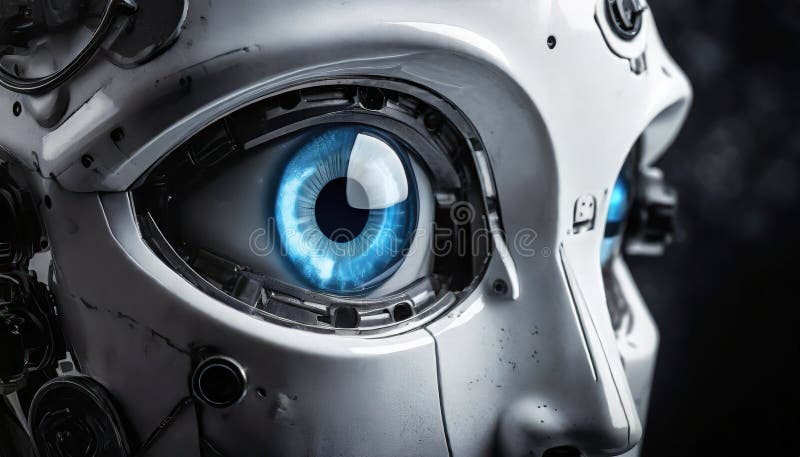 Close-up of a robot eye stock illustration. Illustration of organ ...