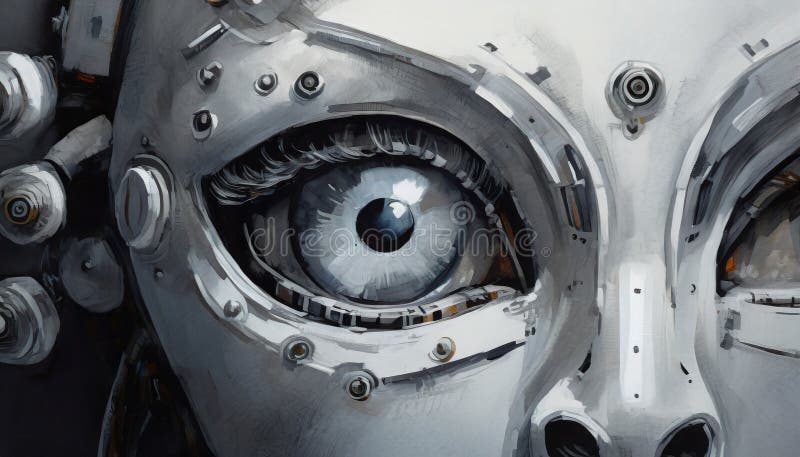 Close-up of a robot eye stock illustration. Illustration of closeup ...