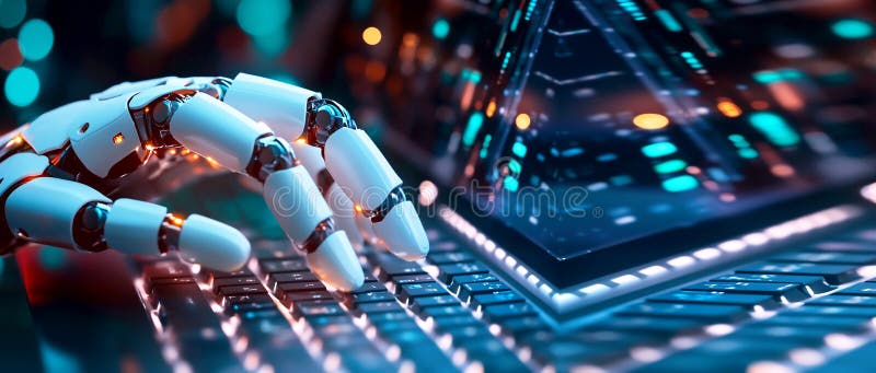 295 Ai Robot Human Hand Keyboard Stock Photos - Free & Royalty-Free ...