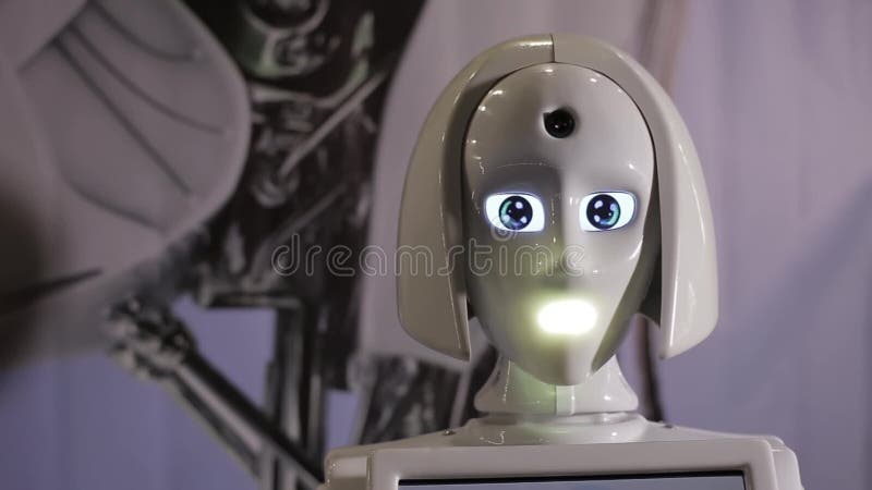 Kharkiv, Ukraine - 09 November 2019: Close Up of Female Robot Head ...
