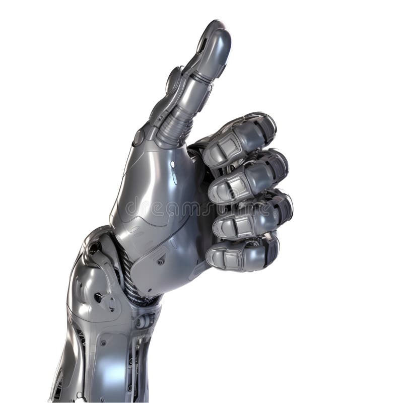 Close-up of Robot S Hand Showing Thumb Up Sign. Stock Illustration ...