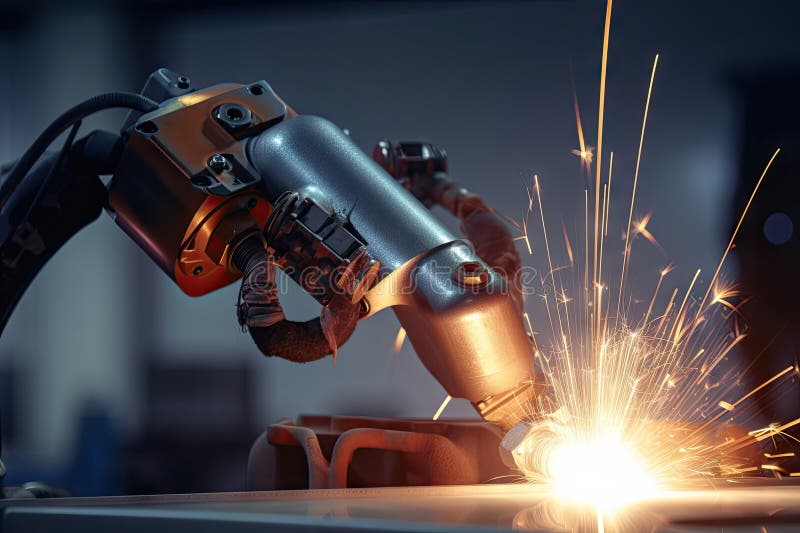 Close-up of Robot& X27;s Welding Torch, Creating Precise and Beautiful ...