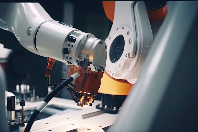 Close-up of Robotic Arm and Hand, Performing Delicate Repair on ... Close-up of Robotic Arm and Hand, Performing Delicate Repair on ...