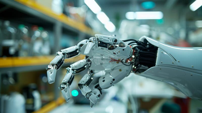 Close-up of a Robotic Arm AI Generated Stock Illustration ...