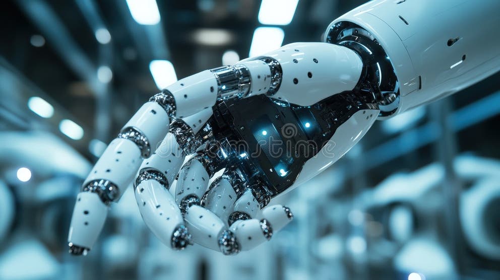 Close-up of a Robotic Arm Manipulating a Single Qubit Inside a ...