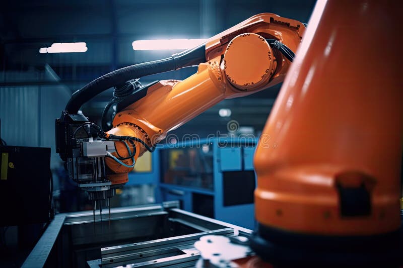 Close-up of Robotic Arm Performing Precise Movements in Factory Stock ... Close-up of Robotic Arm Performing Precise Movements in Factory Stock ...
