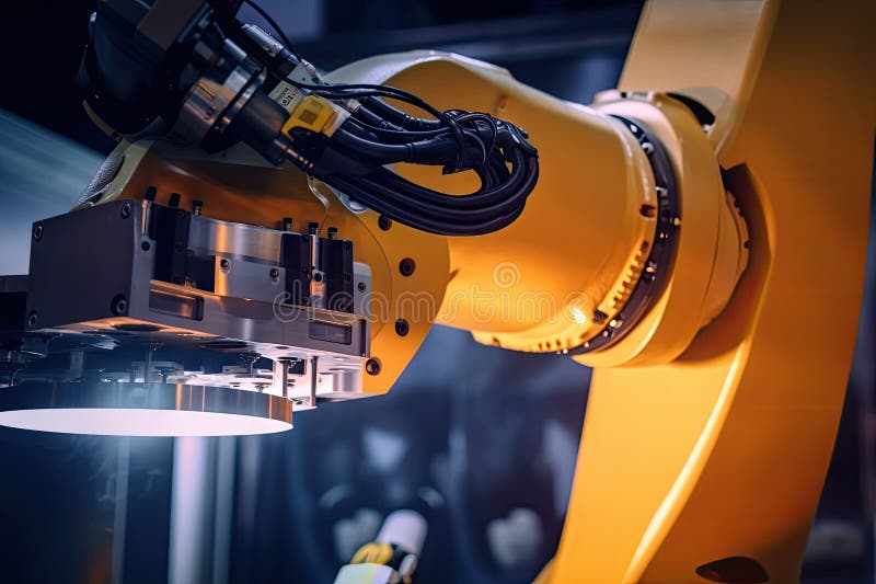 Close-up of Robotic Arm Performing Precise Movements in Factory Stock ... Close-up of Robotic Arm Performing Precise Movements in Factory Stock ...