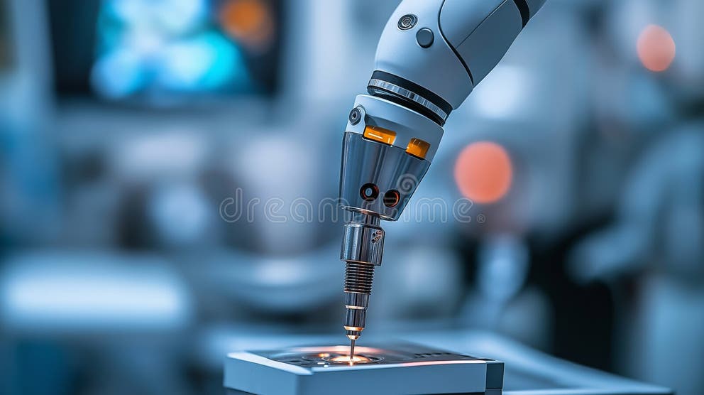 Close-up of Robotic Arm Performing Precise Tasks in a High-tech ...