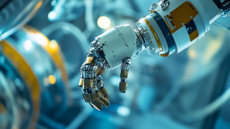 Close-Up of a Robotic Arm on a Spacecraft Retrieving Objects Stock ...