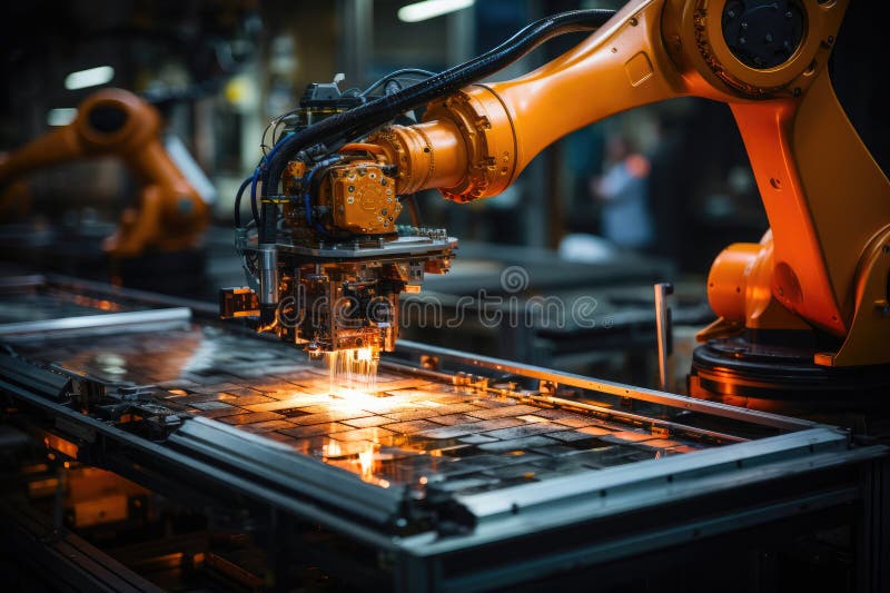 A Close-Up of a Robotic Arm at Work. Stock Illustration - Illustration ... A Close-Up of a Robotic Arm at Work. Stock Illustration - Illustration ...