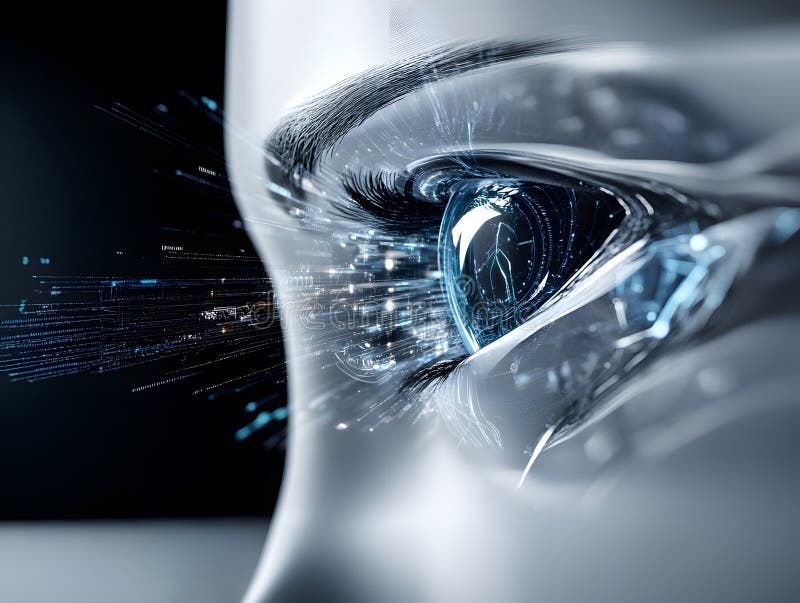 Close-up of Robotic Eye with Digital Interface Representing Artificial ...