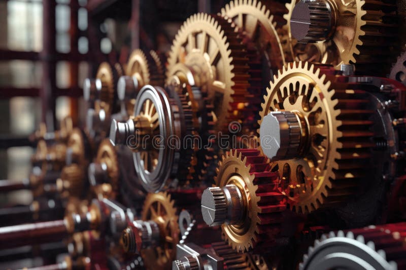 Close-up of Robotic Gears and Mechanisms in a Factory Stock ...