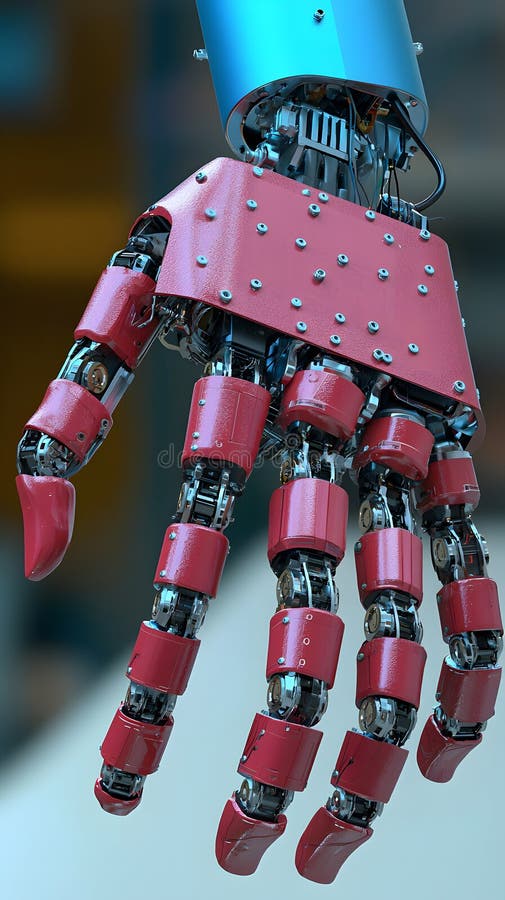 Close-up of a Robotic Hand in Action Stock Illustration - Illustration ...