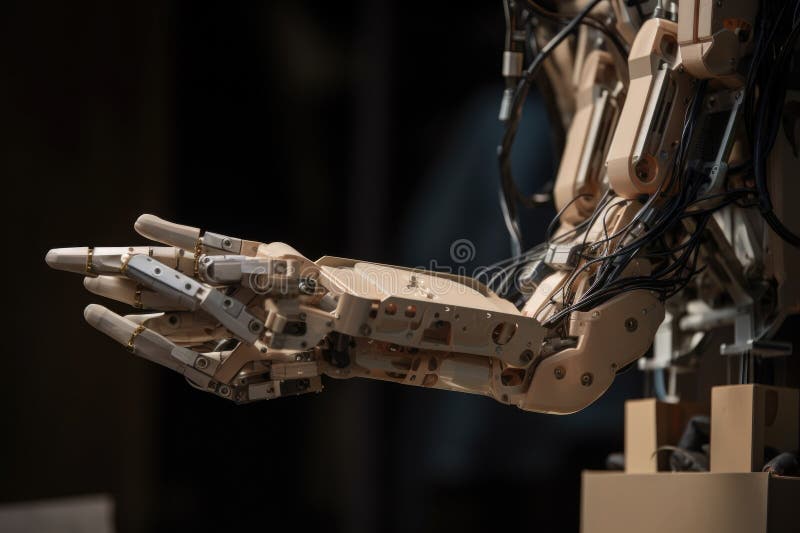 Close-up of Robotic Hand Gripping Package Stock Illustration ...