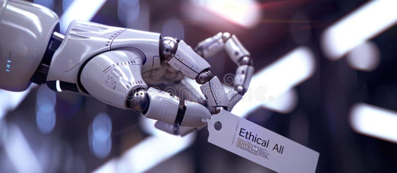 In a Hightech Setting, an Artificial Intelligence Robot Hand is Seen ...