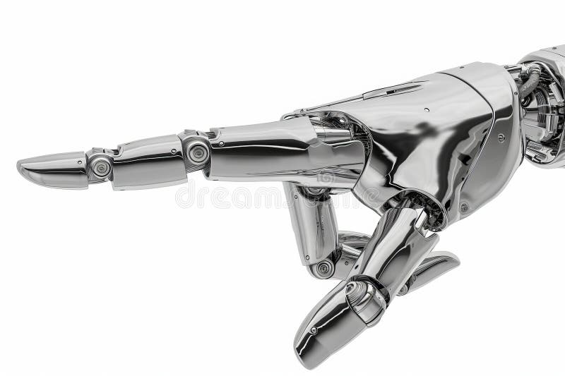 Close-up of a Robotic Hand Pointing. Futuristic and Sleek Design ...