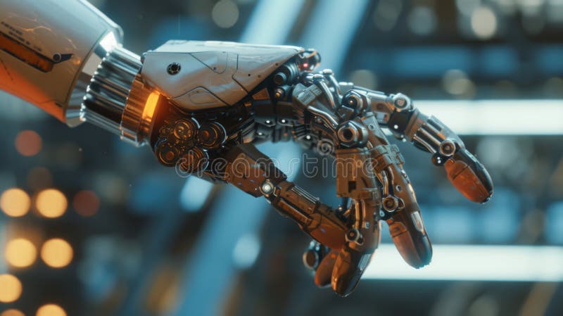 Robotic Hand Detailed Mechanics Reaching Forward Stock Photos - Free ...