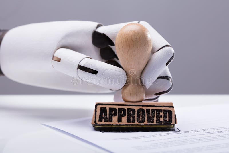 Robot Hand Approving Document Stock Image - Image of approval, approved ...