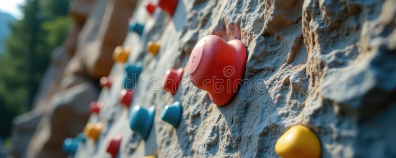 Close Up of Rock Climbing Holds, Challenging Route, Climbing, Texture ...