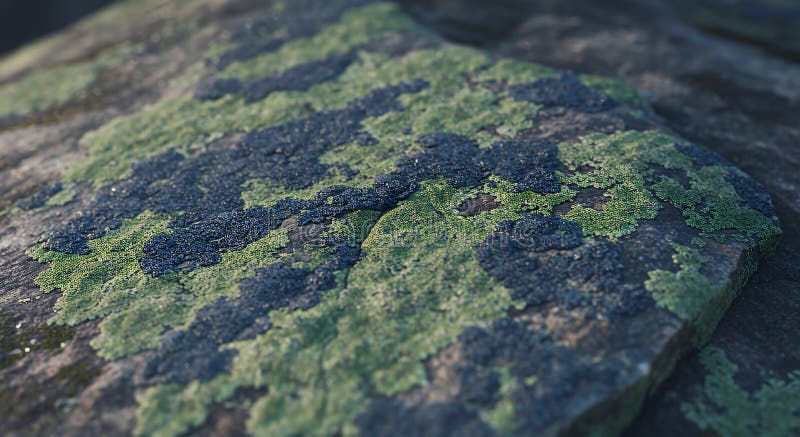 Close-up of Rock Covered in Green and Black Lichen Texture Stock ...