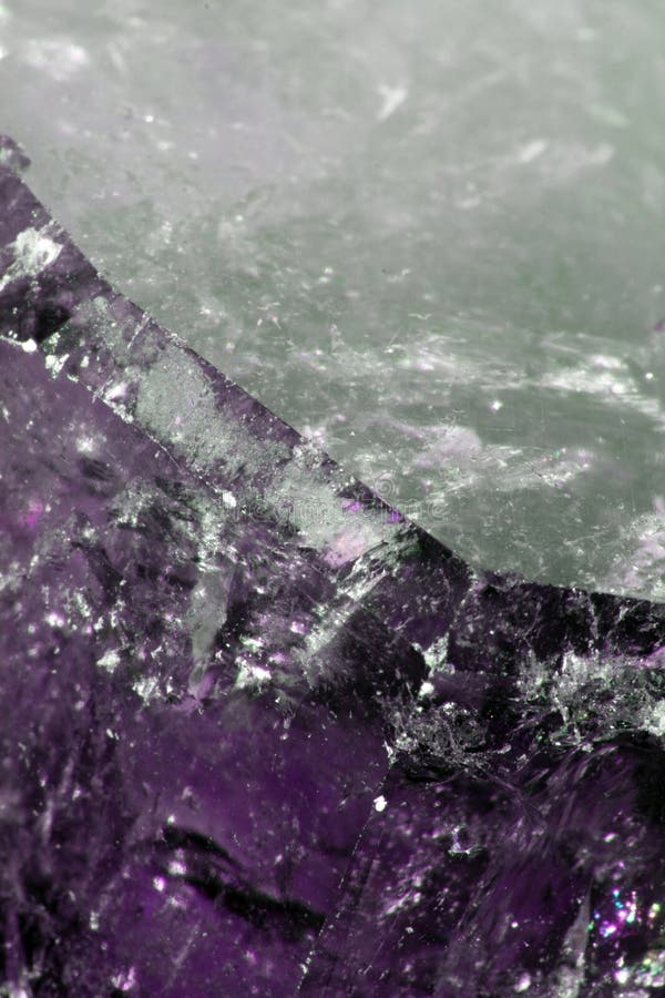 Close Up of a Rock Crystal with Inclusions in Purple Blue Rainbow Stock ...