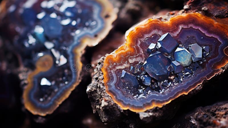A Close Up of a Rock with Crystals on it, AI Stock Photo - Image of ...