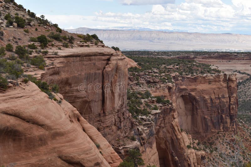 Close Up of Rock Formation with Book Cliffs in the Background Stock ...
