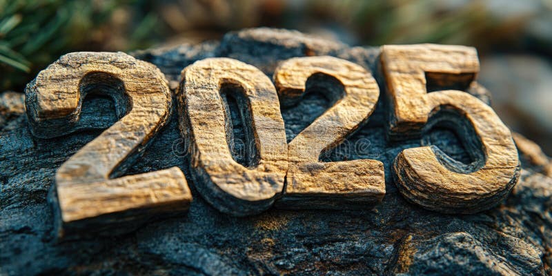 Close-up of a Rock with the Number 205 Carved into it Stock Image ...