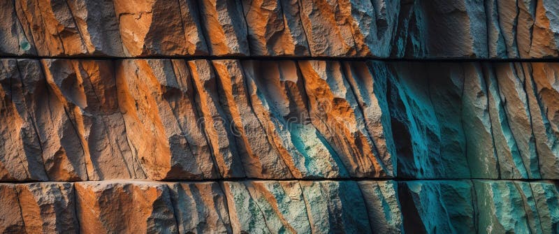 Close Up of a Rock Wall Displaying Varying Colors Stock Image - Image ...