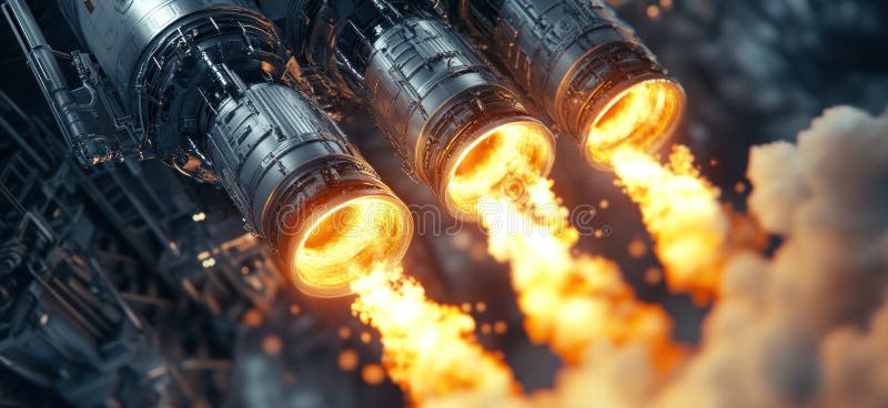 Rocket Engines Igniting for Space Launch Stock Image - Image of ...