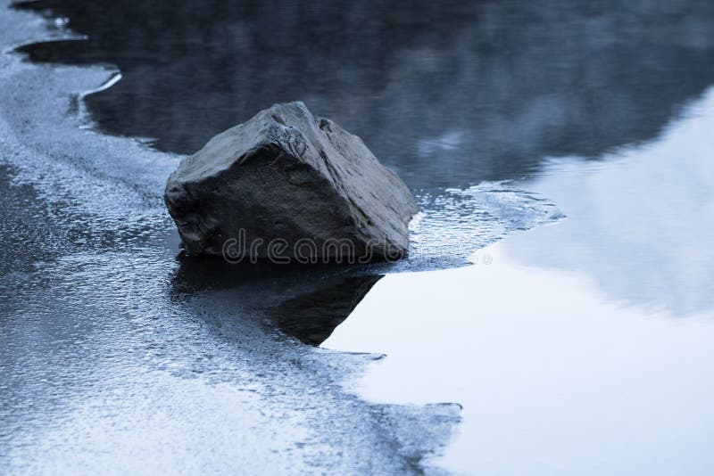 Close Up on Rocks Isolated on a Lake Stock Image - Image of design ...