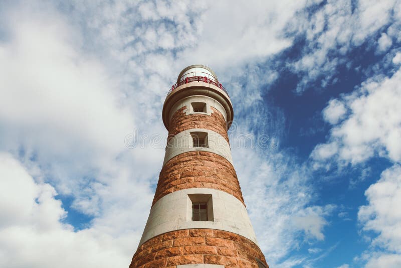Close Up of Roker Lighthouse on Roker Pier in Sunderland Stock Photo ...