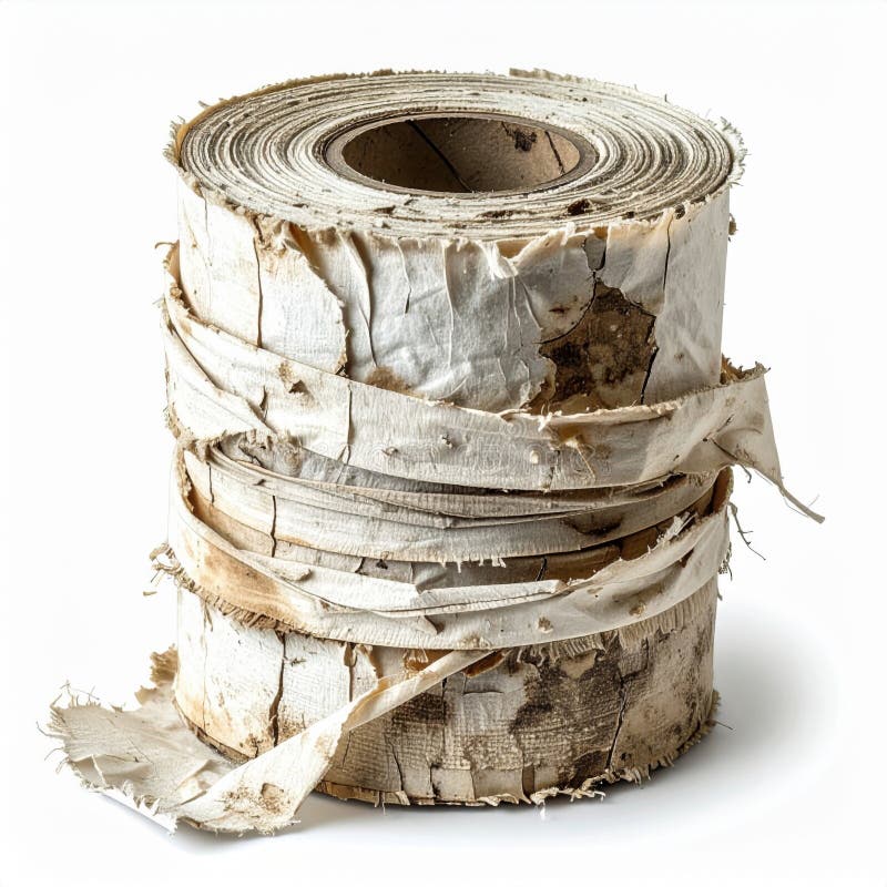Close-up of a Roll of Weathered Birch Bark Stock Illustration ...