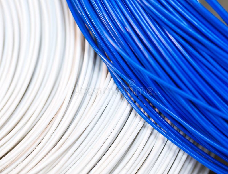 Close Up a Roll of White and Blue Cable As a Background Stock Image ...