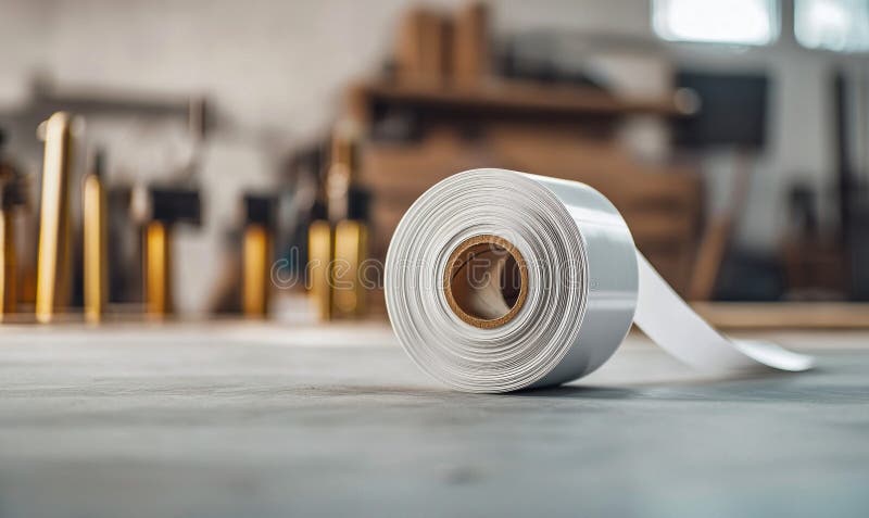 Roll of White Label Tape stock image. Image of maker - 367821049