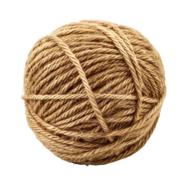 A Close-Up of a Rolled Ball of Light Brown Yarn Stock Image ...