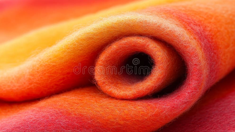 Close-up of a Rolled Orange and Red Fabric Stock Illustration ...