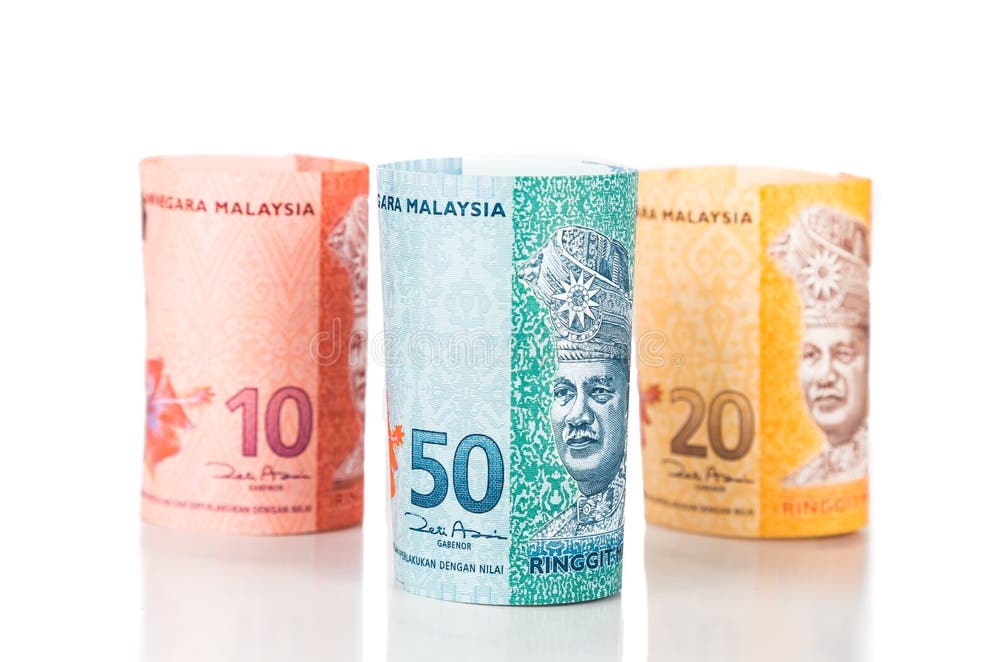 Close Up of Rolled Up Malaysia Ringgit Currency Note Stock Image ...