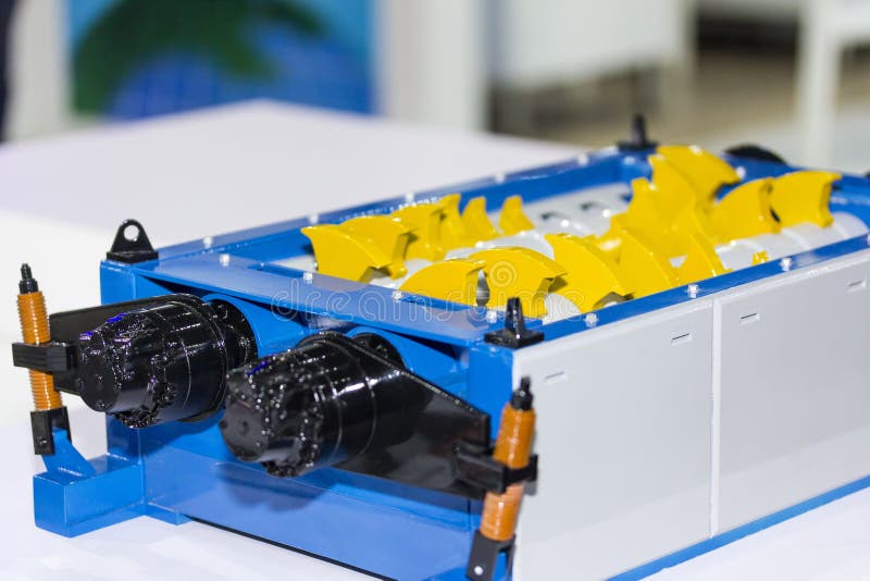 Close Up Roller and Blade of Shredder Machine for Industrial Stock ...