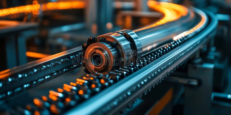 Industrial Roller Conveyor System Handling Production in Modern Factory ...