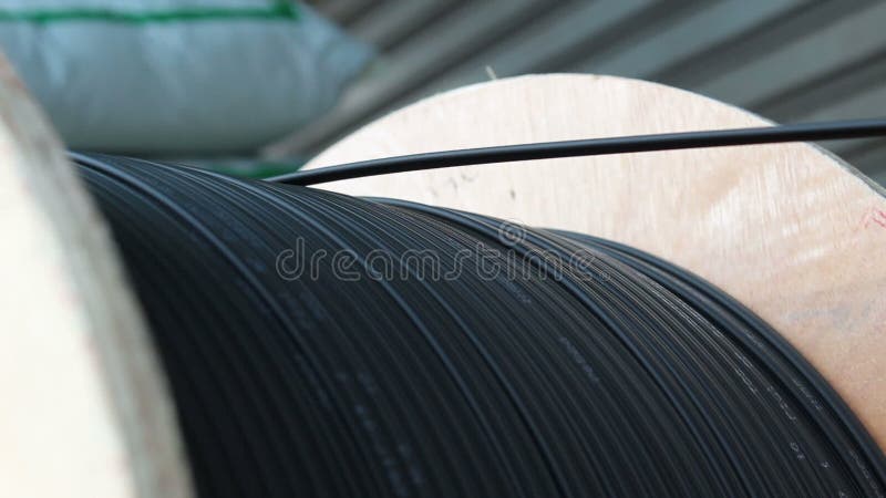 Rolling Cable Wire Fiber Optic Stock Video - Video of large, closeup ...