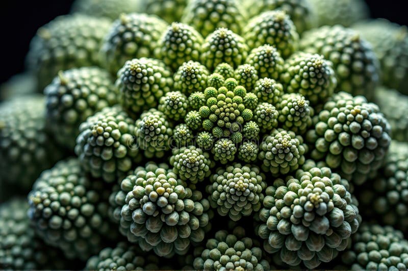 Close-up of Romanesco Broccoli Showing Detailed Fractal Patterns Stock ...