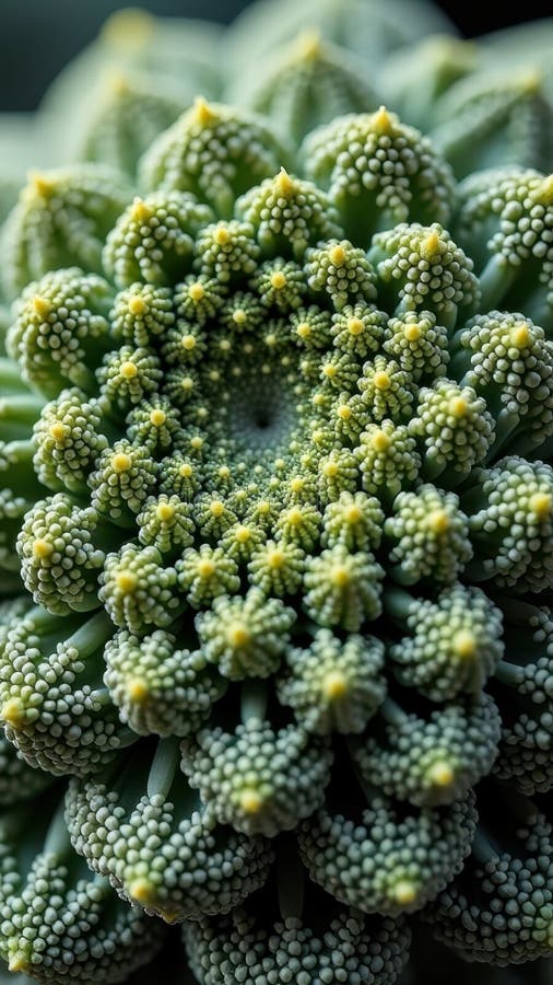 Close Up Romanesco Broccoli Showing Natural Spiral Patterns Stock ...