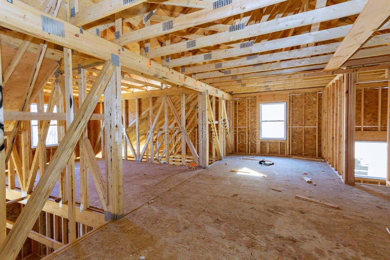 Close-up of Roof on Stick Built Home Under Construction Stock Image ...