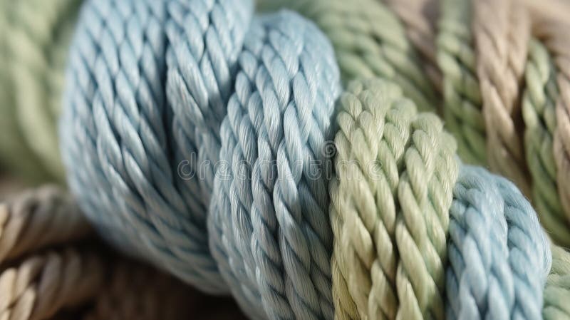 A Close Up of a Rope with a Blue and Green Color Scheme on it and a ...