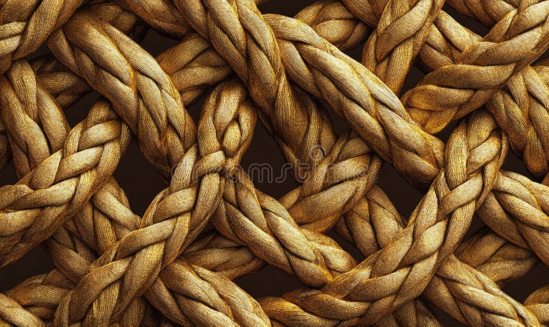 A Close Up of a Rope with Gold Strands Stock Illustration ...