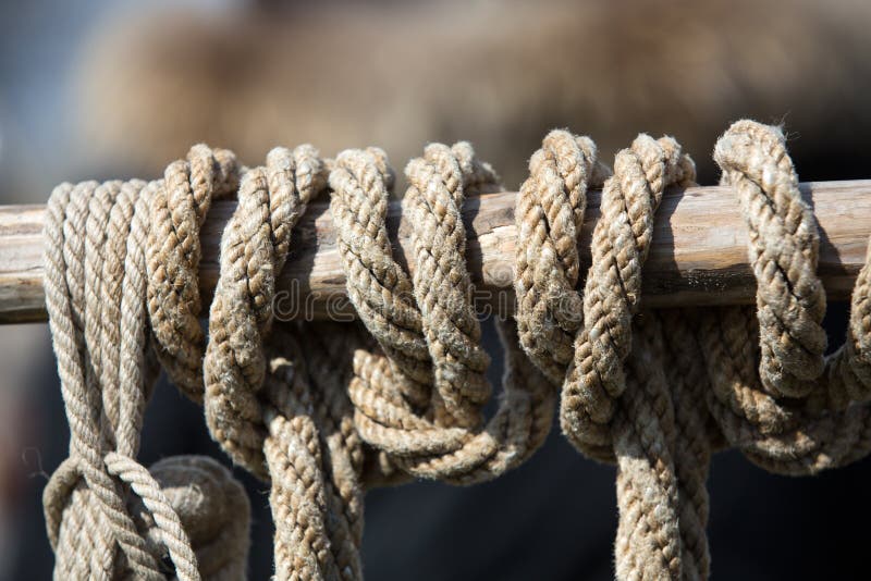 Close-up of rope with knot stock image. Image of braid - 62360813