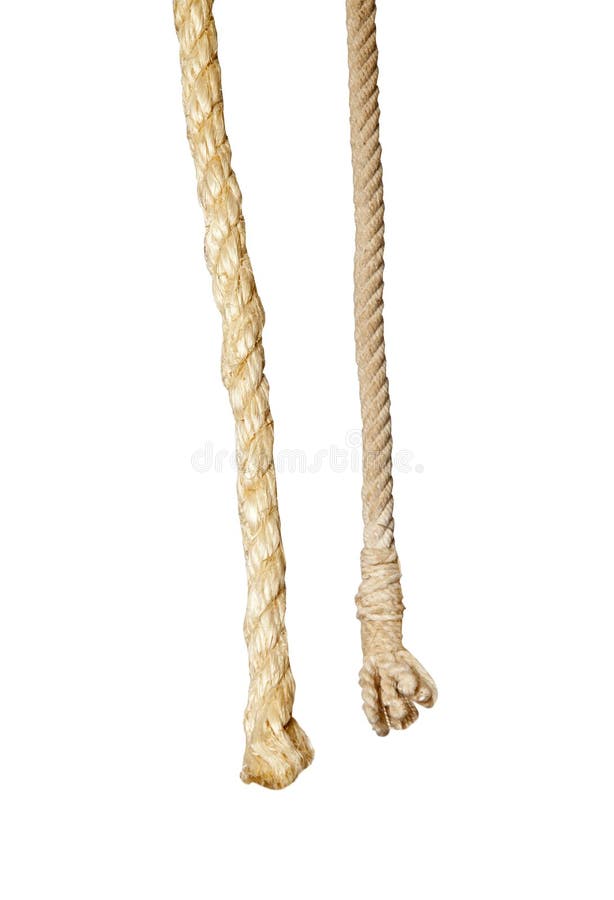 Close-up of Rope with Knot Isolated on White Stock Photo - Image of ...